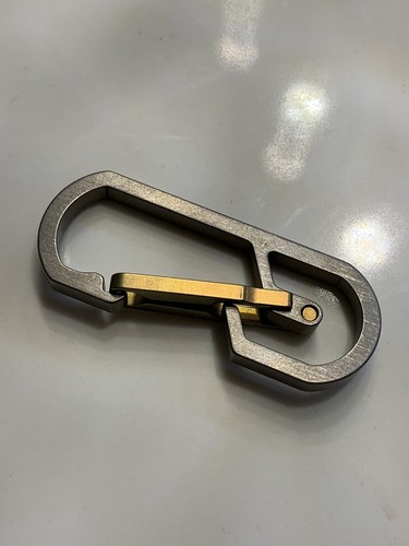 Titanium Carabiner Snap Spring Hook Clip, EDC Keychain, Key Ring, Gold ...