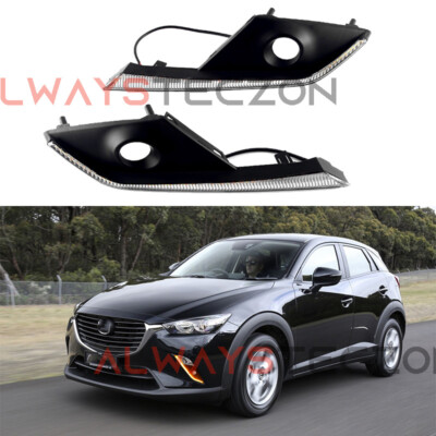 LED DRL Daytime Running Fog Light With Turn Signal For Mazda CX-3 CX3 ...