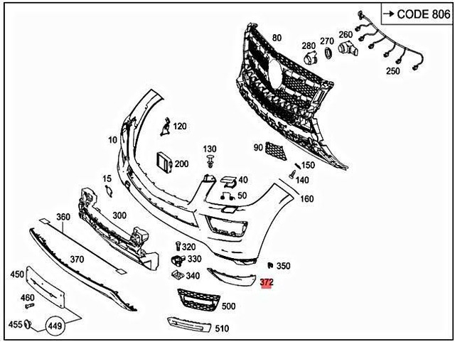 MERCEDES Mercedes-Benz OEM Gl550 Front Bumper-corner Cover Right ...