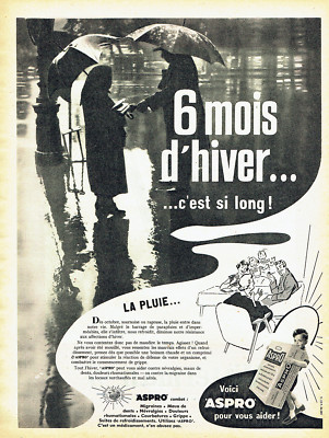 Publicité Advertising 117 1955 Aspro aspirine la pluie hiver | eBay
