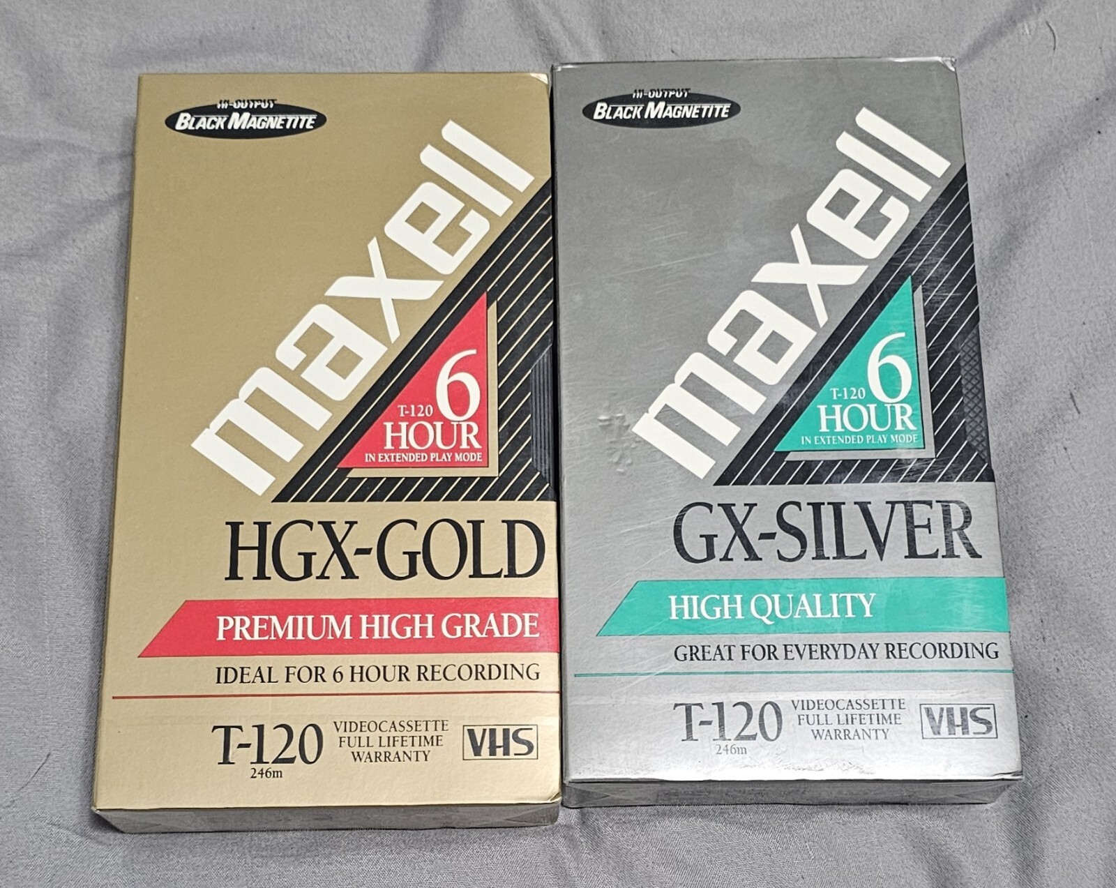 Maxwell T-120 High Grade VHS Tapes 6 Hour Lot Of 2 New Sealed HGX Gold GX Silver 25215224911| eBay