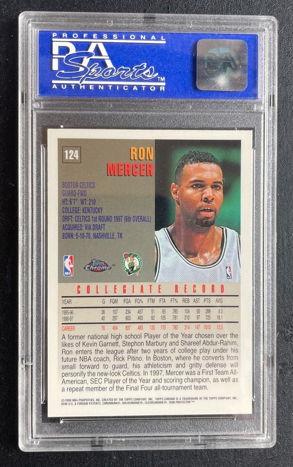 Ron Mercer PSA 9 MINT 1997-98 Topps Chrome RC #124 | eBay