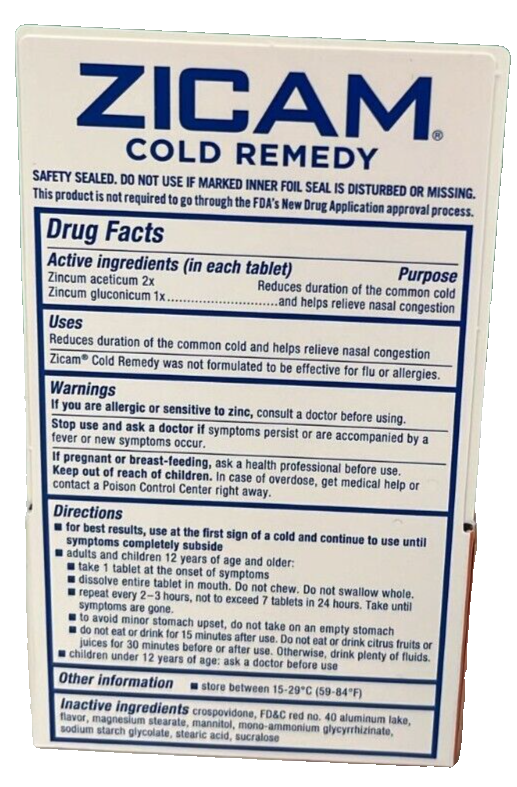 4x Zicam Cold Remedy Zinc Rapidmelts, Cherry flavor, 25 Tabs each exp ...