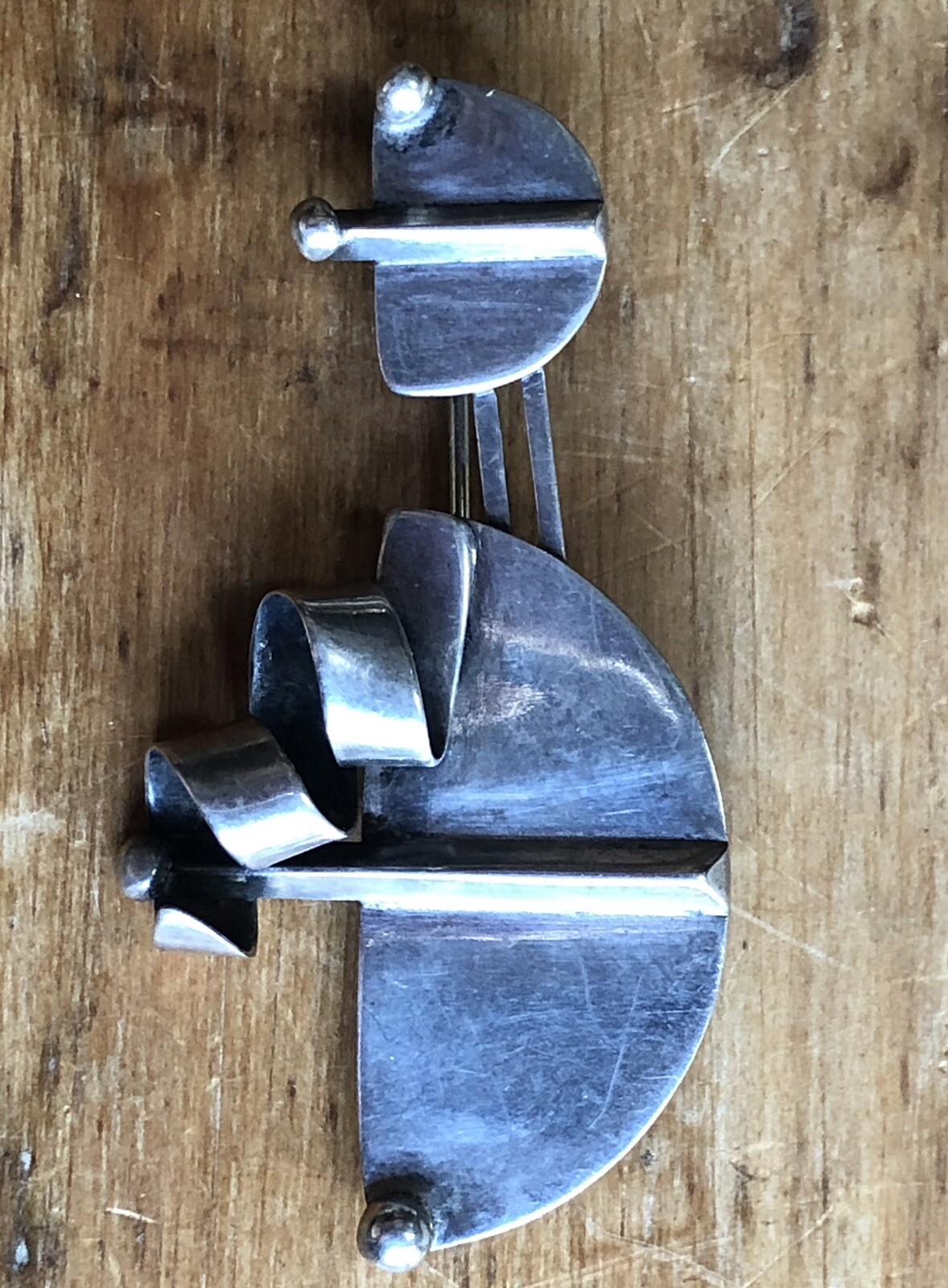 Rare Sterling Pin Franz Bergmann Modernist MCM Signed - Gem