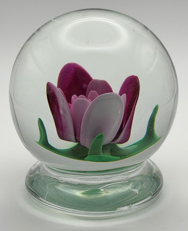Robert Grablow (Attributed) Crimp Rose Glass Paperweight | eBay