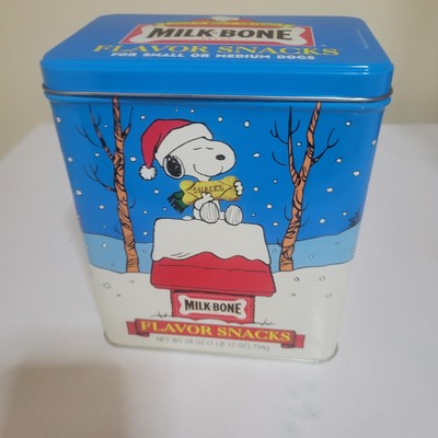 Vintage Peanuts Snoopy & Doghouse Milk-Bone Christmas Tin | eBay