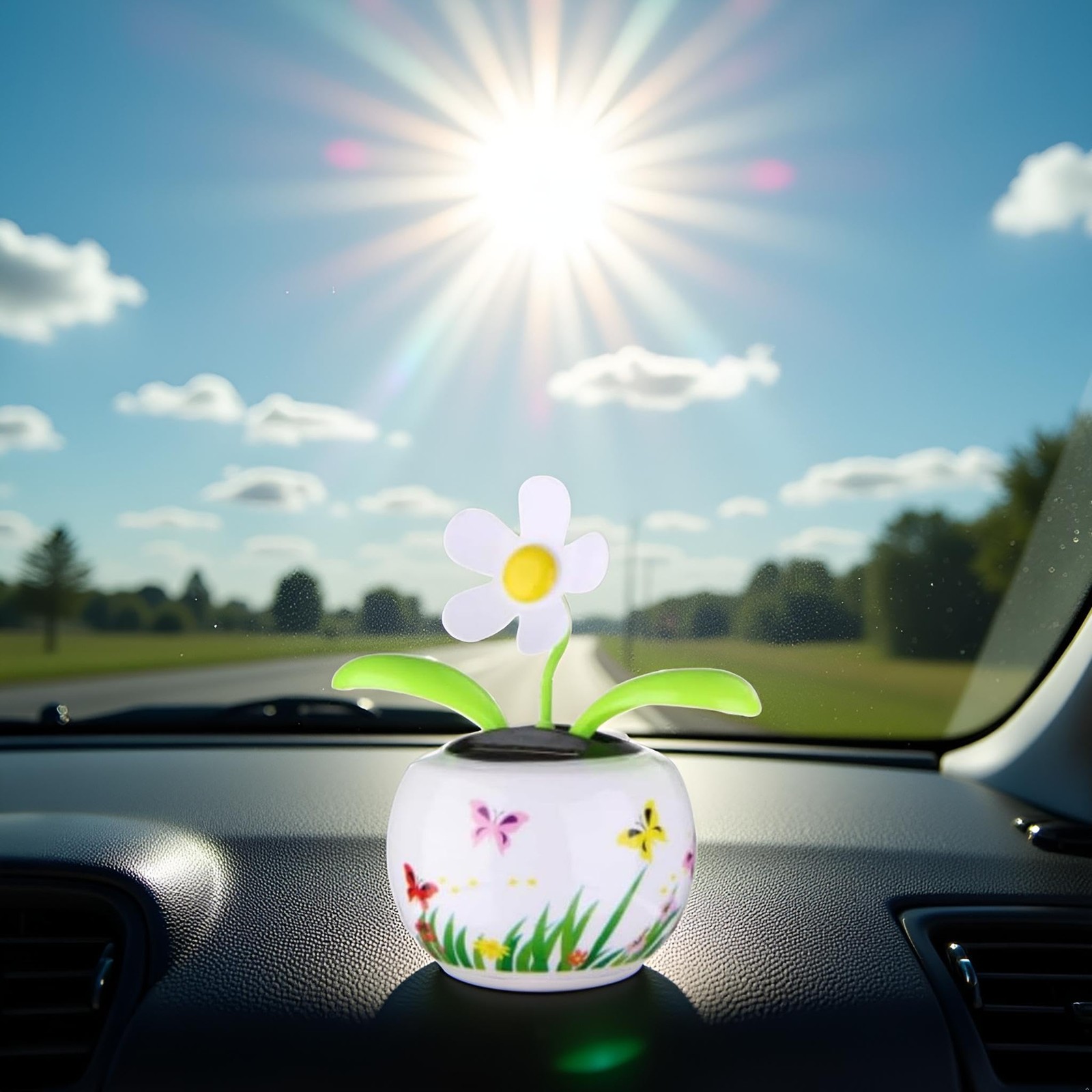 Solar Dancing Flower Toy Car Swinging Toy for Car Office Home Desk ...