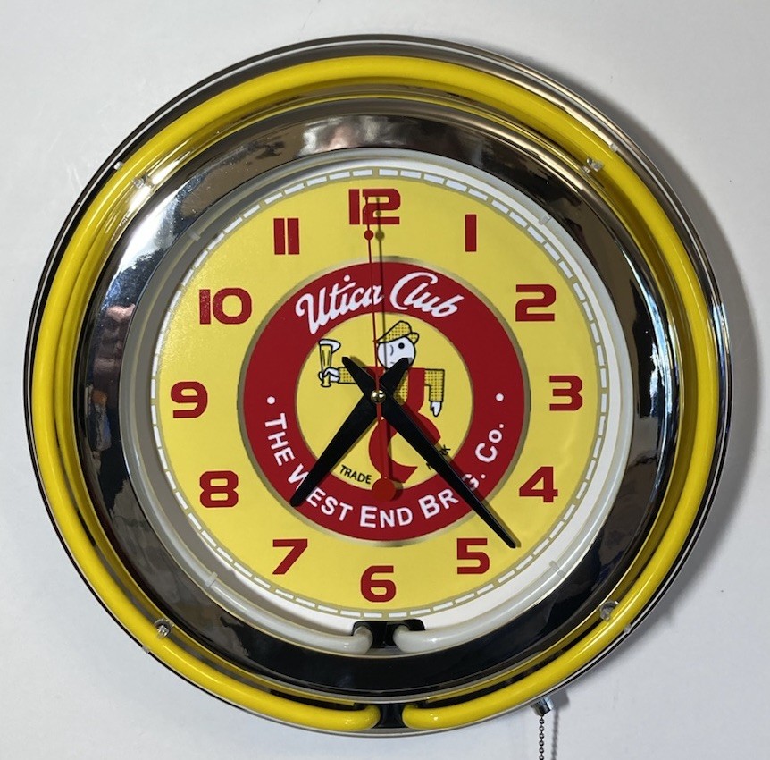 Utica Club Beer logo Double Ring yellow Neon Clock | eBay
