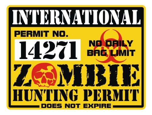 International ZOMBIE Hunting Permit Decal | Label Badge Sticker License ...
