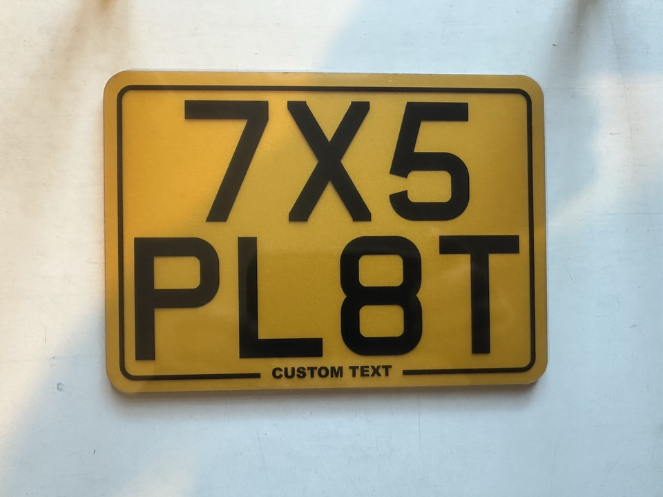 Motorbike Number Plate - Premium Bike Plates - 9x7-8x6-7x5-9x3 Quad ...