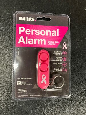 SABRE Personal Alarm Keychain Ring Loud 120 db Dual Siren Alarm Pink | eBay