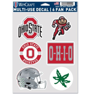 OHIO STATE BUCKEYES 1870 O-H-I-O 6-MULTI USE DECALS FAN PACK NEW ...