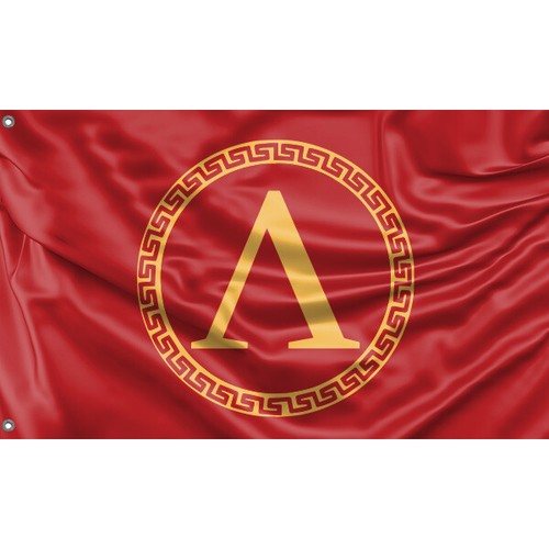 Ancient Style Red Sparta Flag Design, 3x5 Ft / 90x150 cm size, EU Made ...