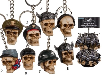 Polyresin & Metal Skull Novelty Keyring Key Chain 3D 8 Designs Gothic ...