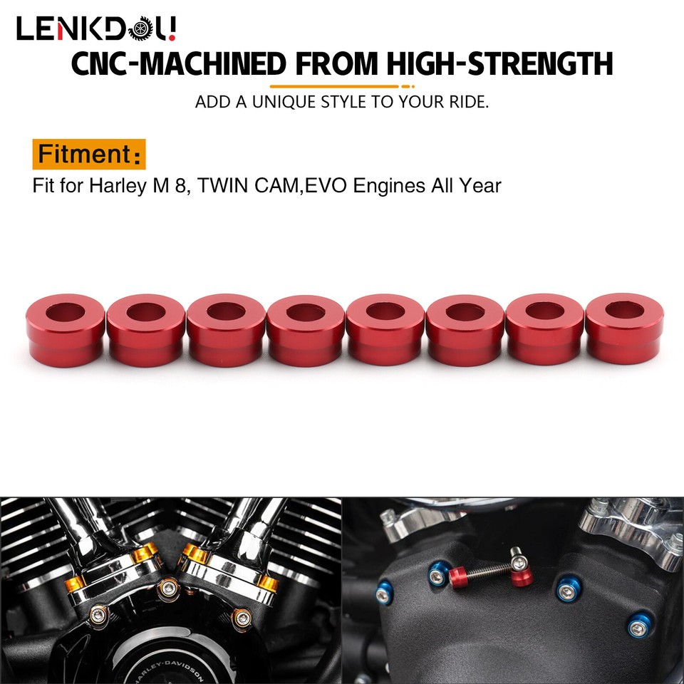 Red CNC Engine Bolts Cover Caps For Harley Touring Softail Dyna ...