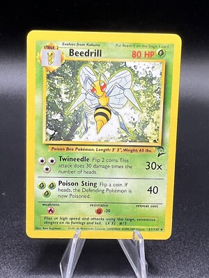 BEEDRILL - 21/130 - Base Set 2 - Rare - Pokemon Card - EXC / NEAR MINT ...