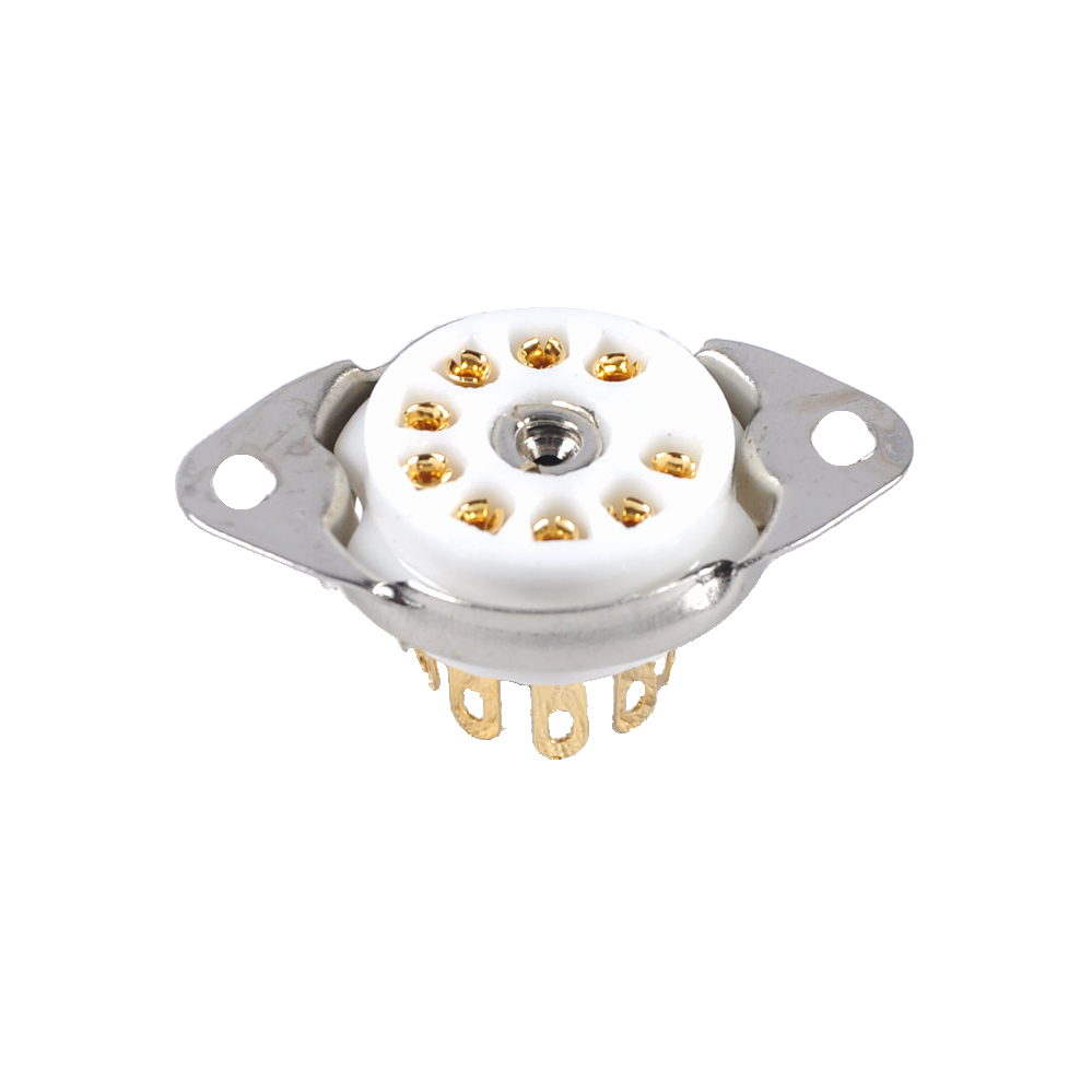 2pcs Ceramic Valve Tube Socket 9Pin Gold Plate B9A Base 6922 6N11 12AX7 ...