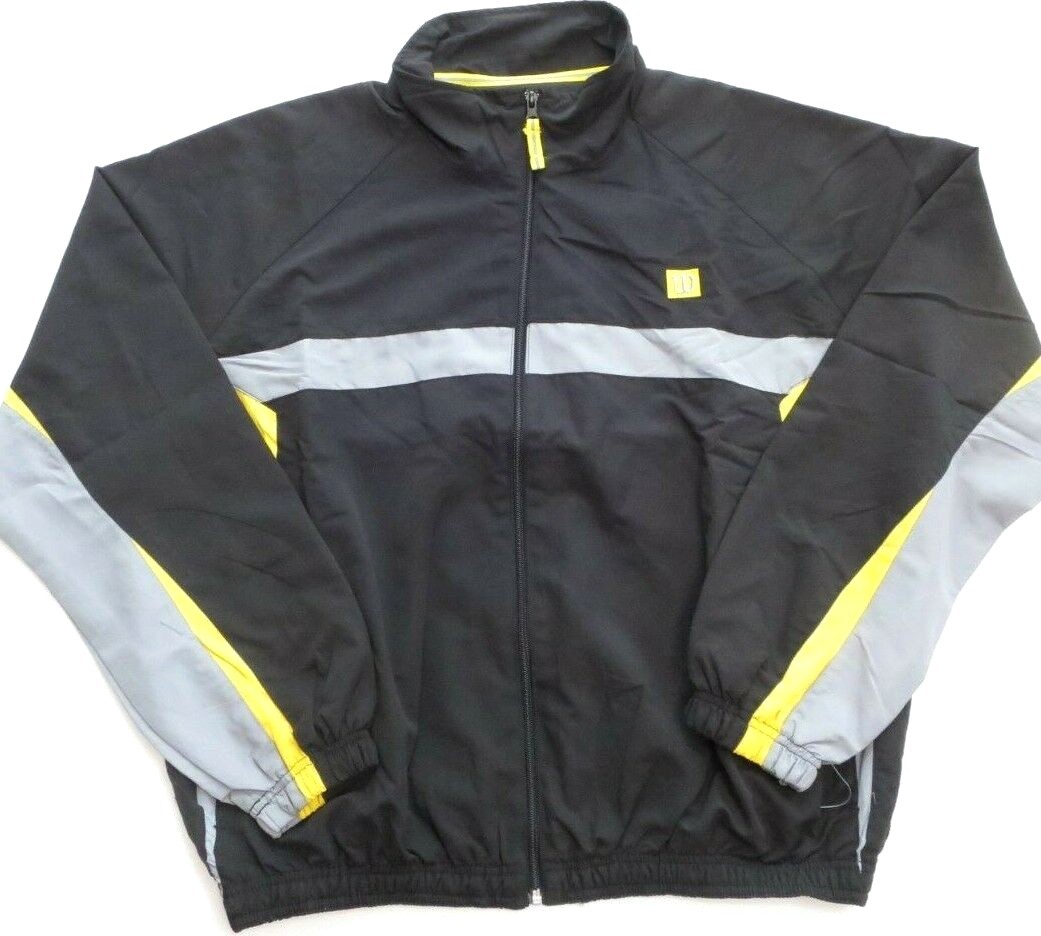 WILSON Striped Gray Windbreaker Logo Jacket VINTAGE 2000's DEADSTOCK ...