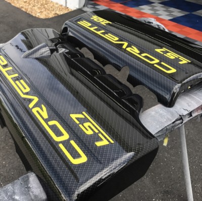 2005-13 Corvette C6 Z06 ZO6 Carbon Fiber HydroGraphics Engine Covers ...