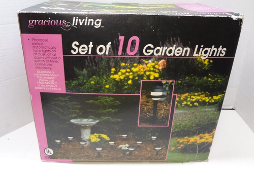 Gracious Living Set of 10 Landscape 2-Tier 4W Garden Lights w ...