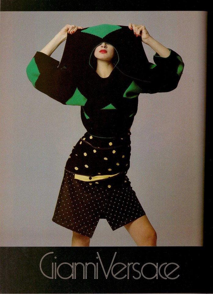 1985 Gianni Versace Vintage Fashion Print Ad 1980s | eBay