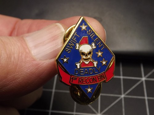 NEW Lapel Pin USMC 1ST Recon Battalion "Swift Silent Deadly" Skull 1 ...