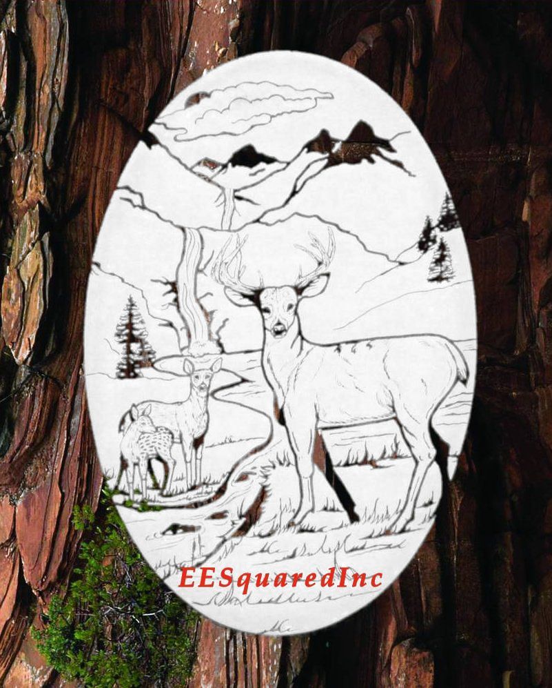 Deer Window Decal OVAL 15x23 Static Cling Country Decor for Glass ...