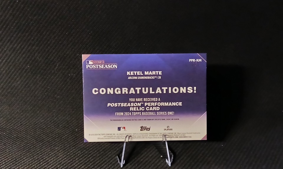 2024 Topps Series Series 1 Katel Marte 1/1 Postseason Match | eBay