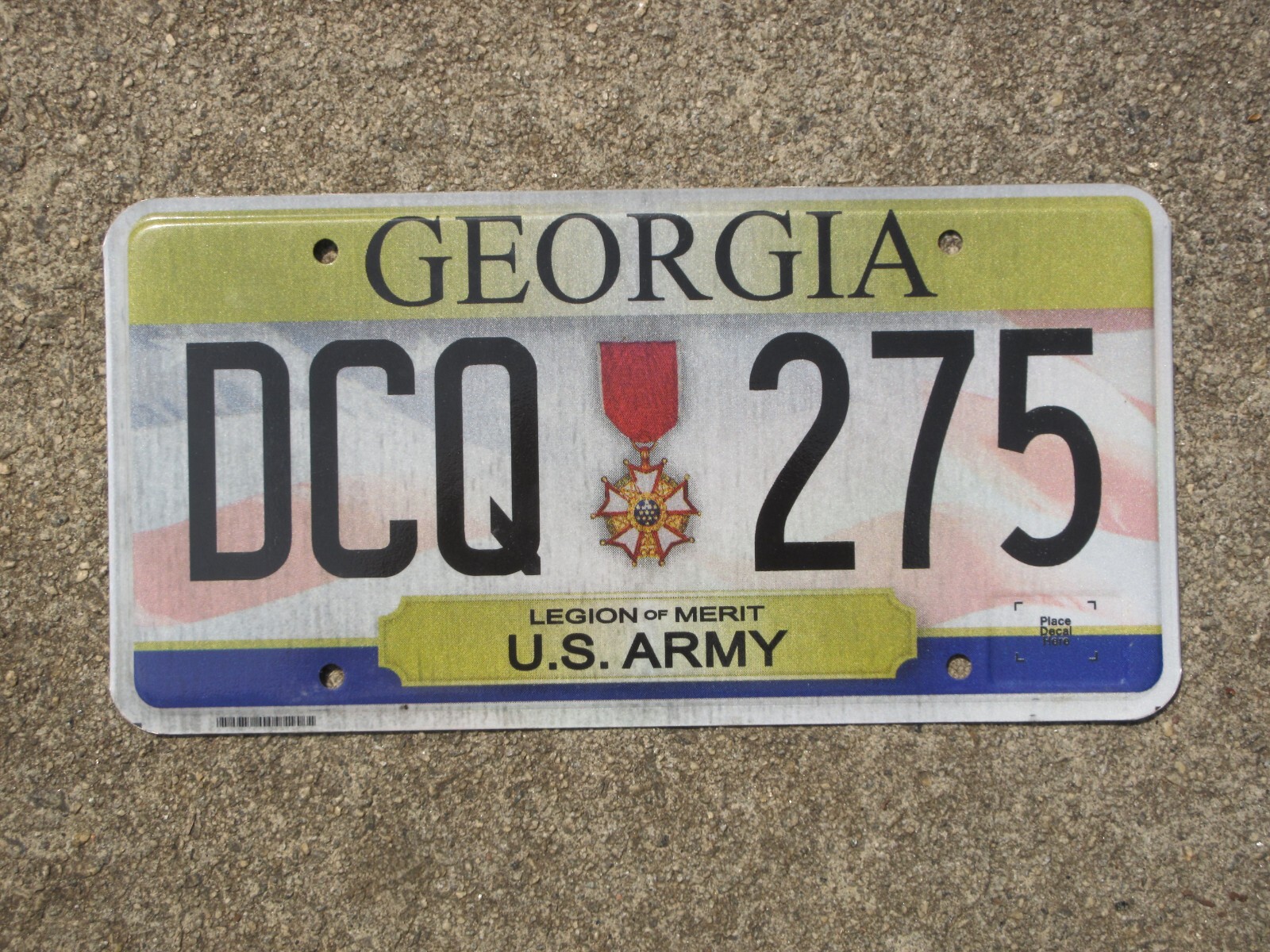 2014 Georgia Legion of Merit License Plate DCQ 275 US Army Military ...