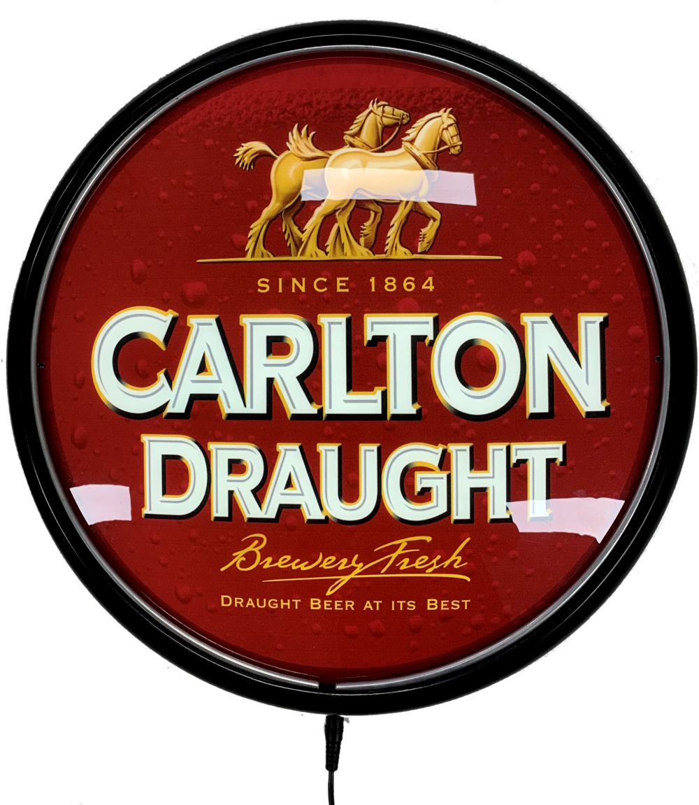 Carlton Draught Beer LED Bar Lighting Wall Sign Light Button | eBay