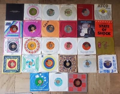 LOT of 23 - 45 rpm single HITS (24 records) 1960s-1980s Juke Box VG+ to ...