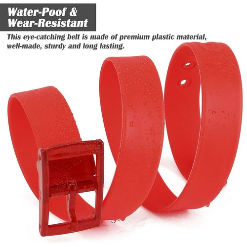 New Adjustable Cut to Fit Rubber Plastic Jelly Silicone Casual Belt w ...