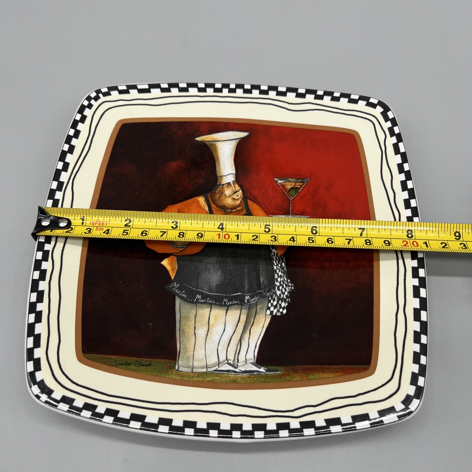 Top Shelf Jennifer Garant Fat Happy Chef Square Plate Snack Pizza Salad ...