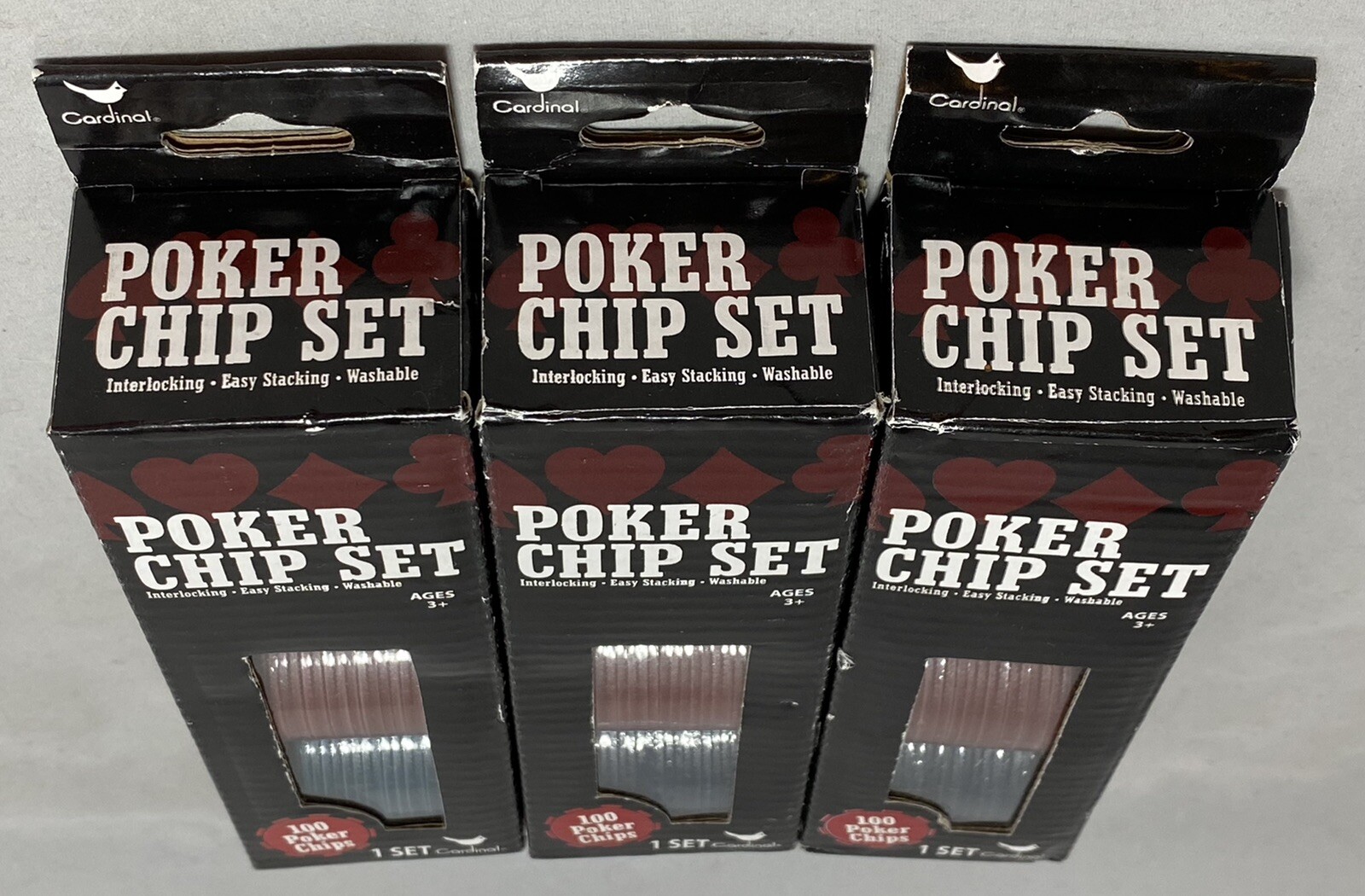 🌺Cardinal 100-Piece Poker Chip Set #29978732 Individual Boxes Lot of 3 ...
