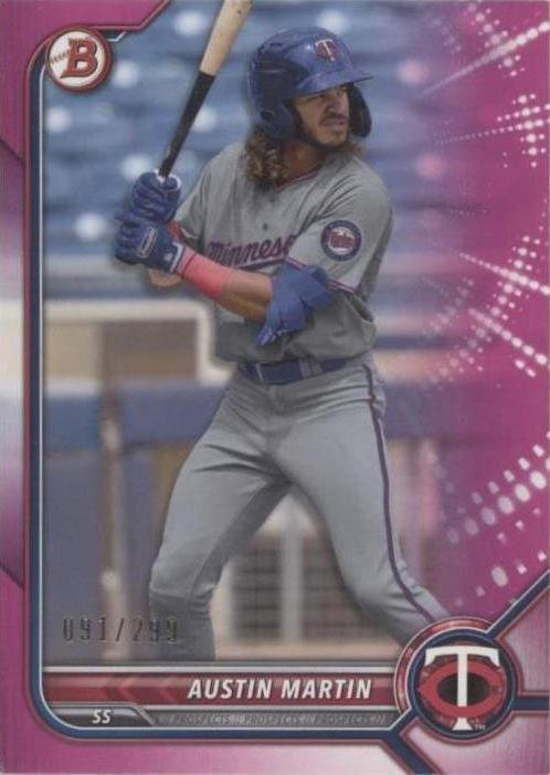 2022 Bowman - Prospects Austin Martin #BP-139 Fuchsia Border /299 (RC ...