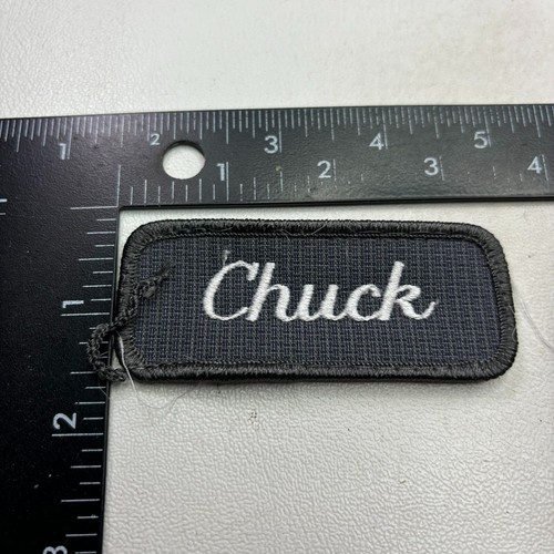 Vintage Cursive Letter NAME CHUCK Patch Cloth Badge For Uniform ...