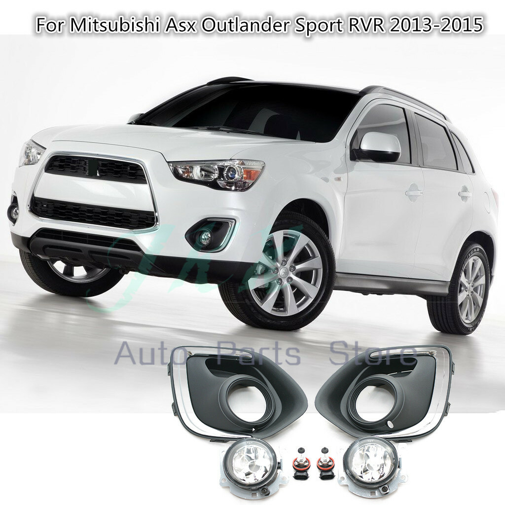 Bumper Bezel Fog lamp light Kit For Mitsubishi Asx Outlander Sport RVR ...