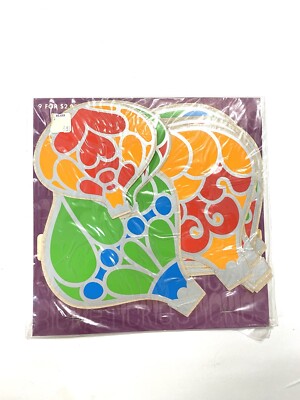 9 RICKIE TICKIE STICKIES 1960s STICKERS Trippy Psychedelic Xmas ...