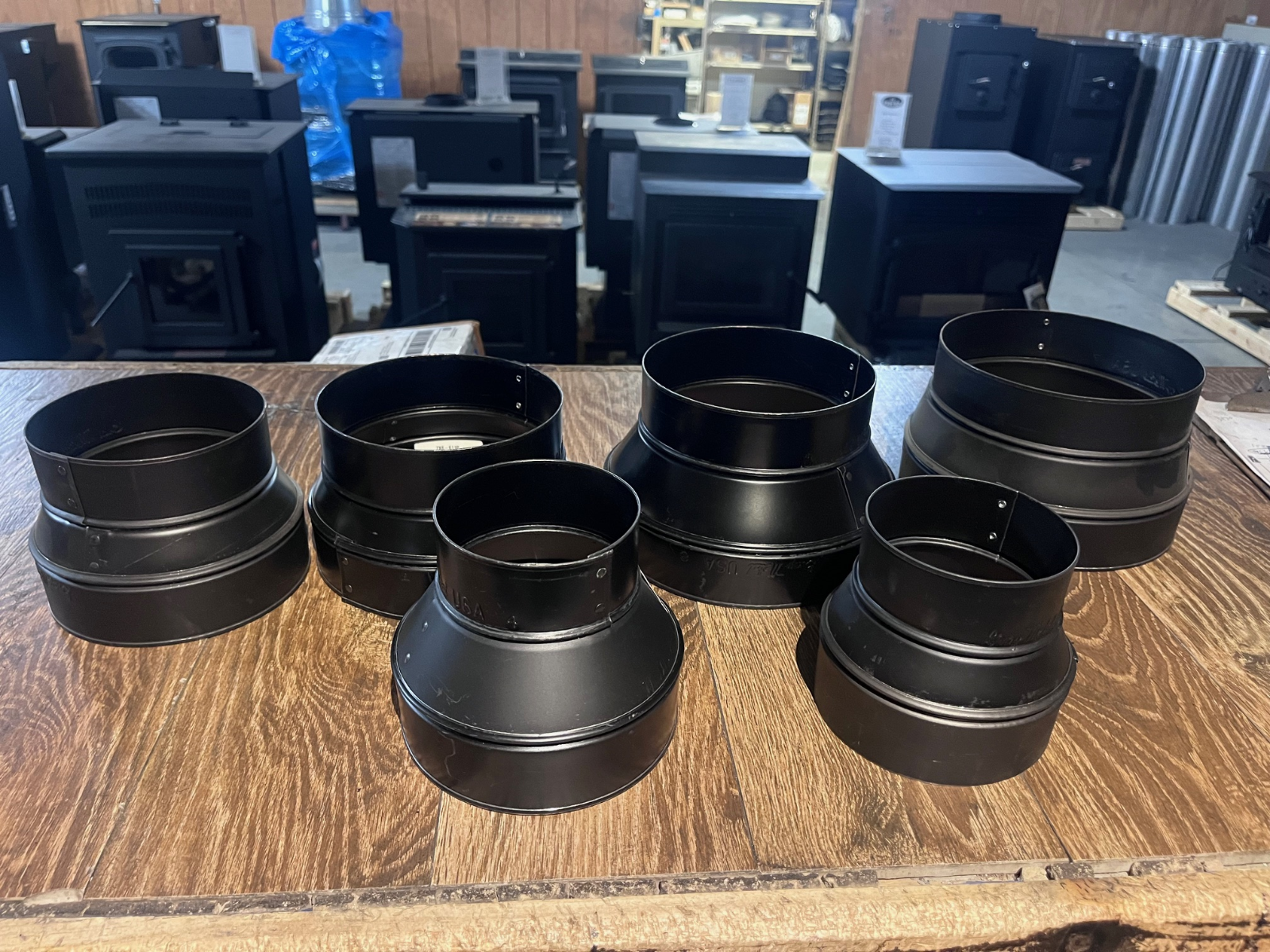 24ga Black Stove Pipe 7" to 6" Reducer/Increaser Wood Coal 7x6-611P | eBay