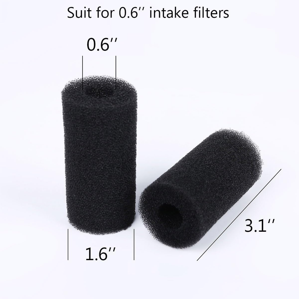 8 Pack Pre-Filter Sponge Aquarium Pre Filter Foam Rolls 0.6” Intake ...