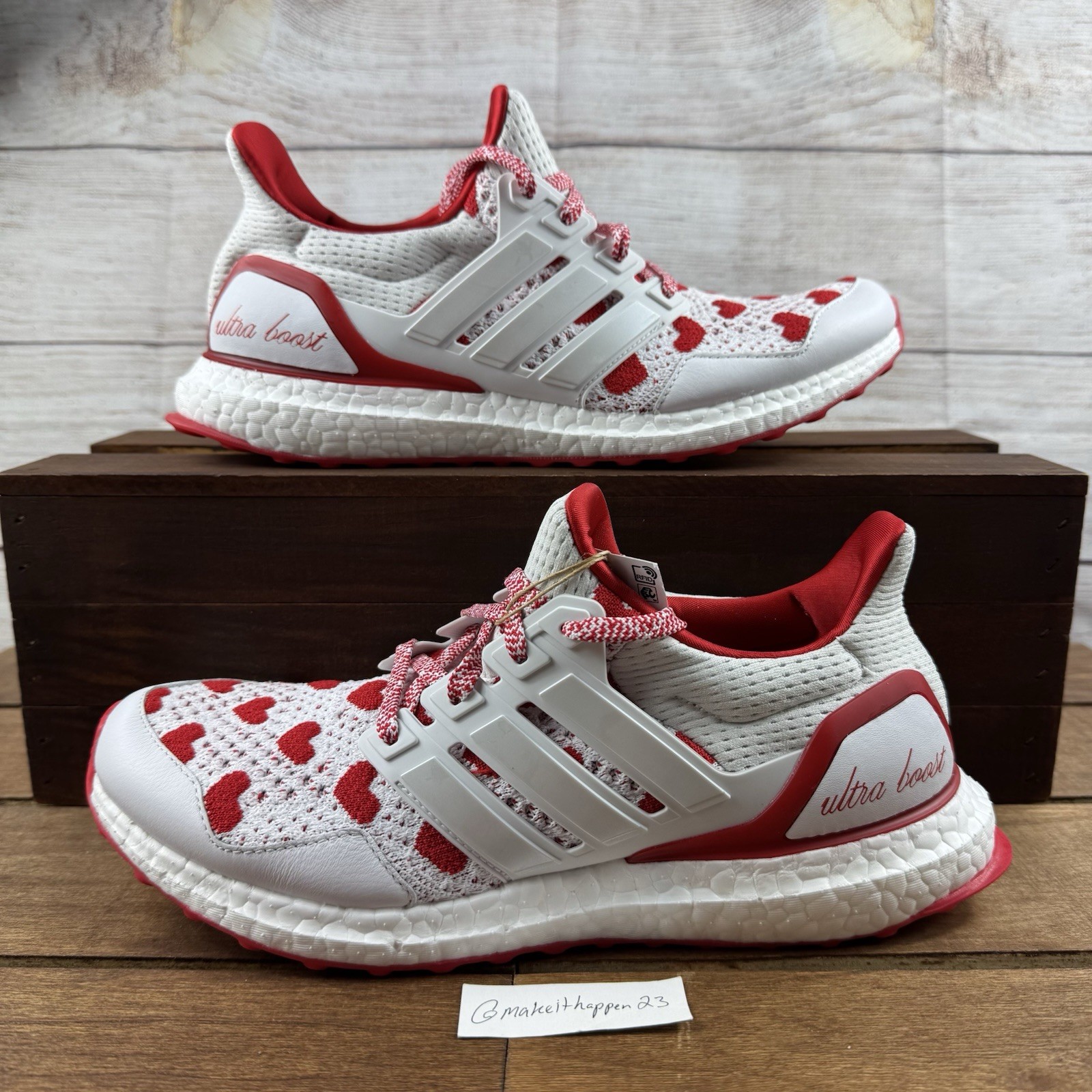 Adidas Ultra Boost 1.0 ‘Valentine’s Day’ Red White Hearts JR5845 Women ...