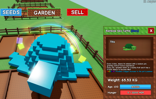 Huge Rainbow Sea Turtle 65.5 KG! - Grow A Garden - Roblox - Fast & Easy ...