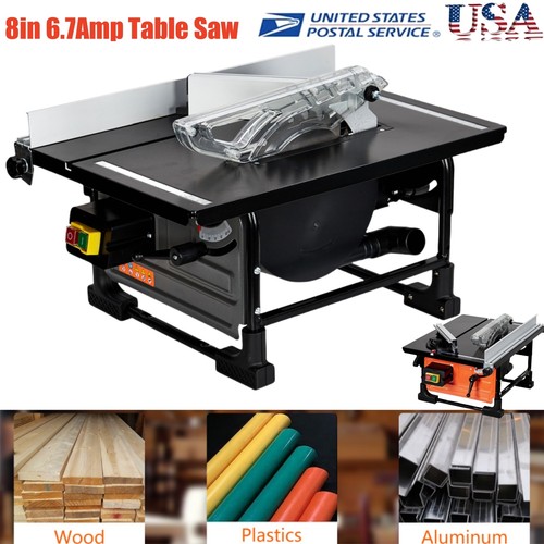 8in 6.7Amp Table Saw 3576RPM Portable Bevel Cuts 45-90 Degree Capacity ...