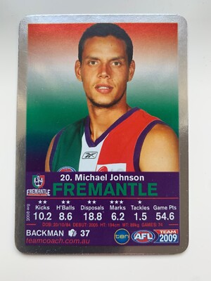2009 AFL Teamcoach Silver Card 'Michael Johnson' Fremantle #20 | eBay