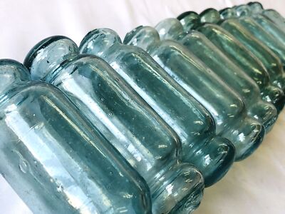 Y4409 FLOAT Cylindrical Glass Float fishing bouy Japanese antique ...