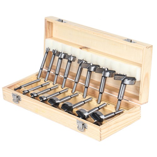 16tlg Forstnerbohrer gezahnt Satz 6mm-54mm im Holzkasten Astlochbohrer ...