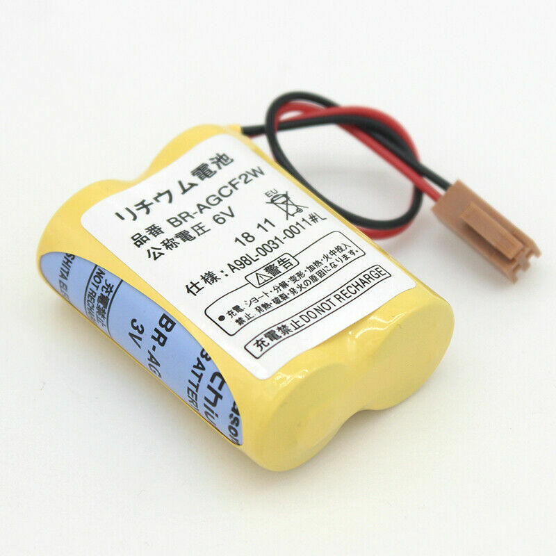 6Pcs BR-AGCF2W 6V Battery For FANUC A98L-0031-0011#L PLC battery +Brown ...