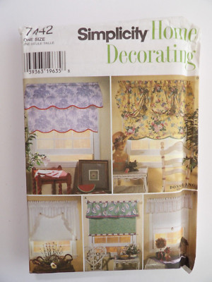 Simplicity 7442 Window Treatments- Valances w/ Matching Shades Pattern ...