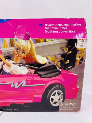Barbie 1996 Ford Mustang Convertible Pink 65032 Factory Vintage Mattel ...