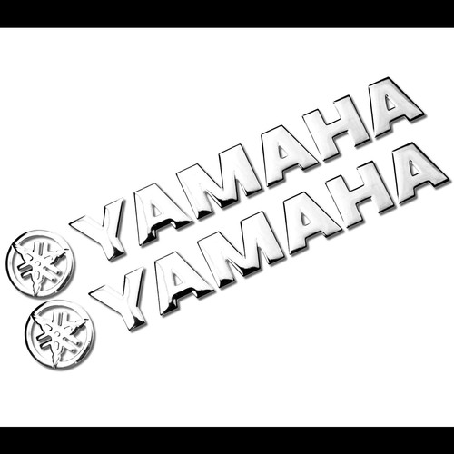 Chromed Blue Tribal Fire Tank Pad+YZF-R1 Emblem Sticker+6"Silver Logo ...